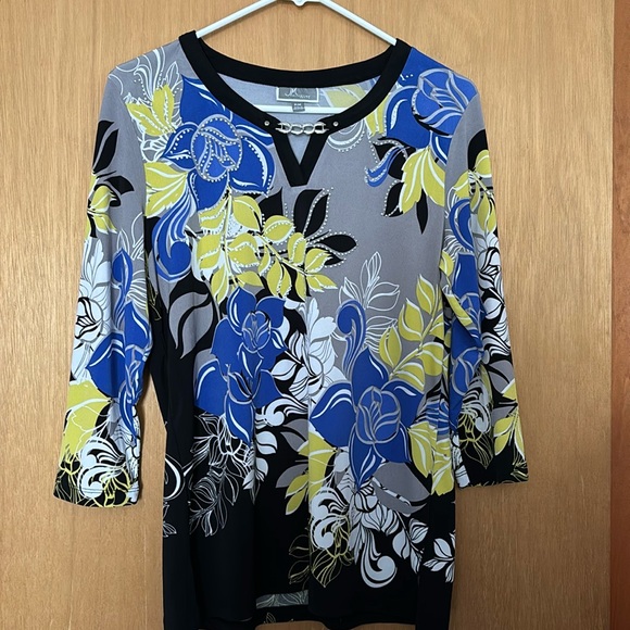 JM Collection | Tops | Womens 34 Sleeve Jm Collection Top Blue And ...